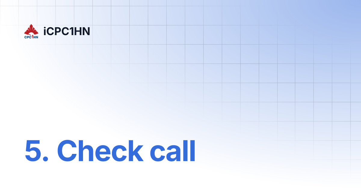 5. Check call | iCPC1HN
